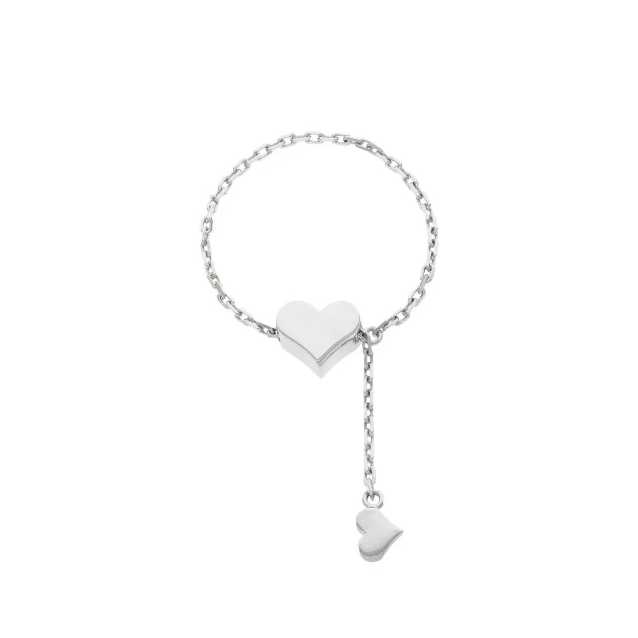 Chain Heart Ring in 925 Sterling Silver – Sapphire Jewellery